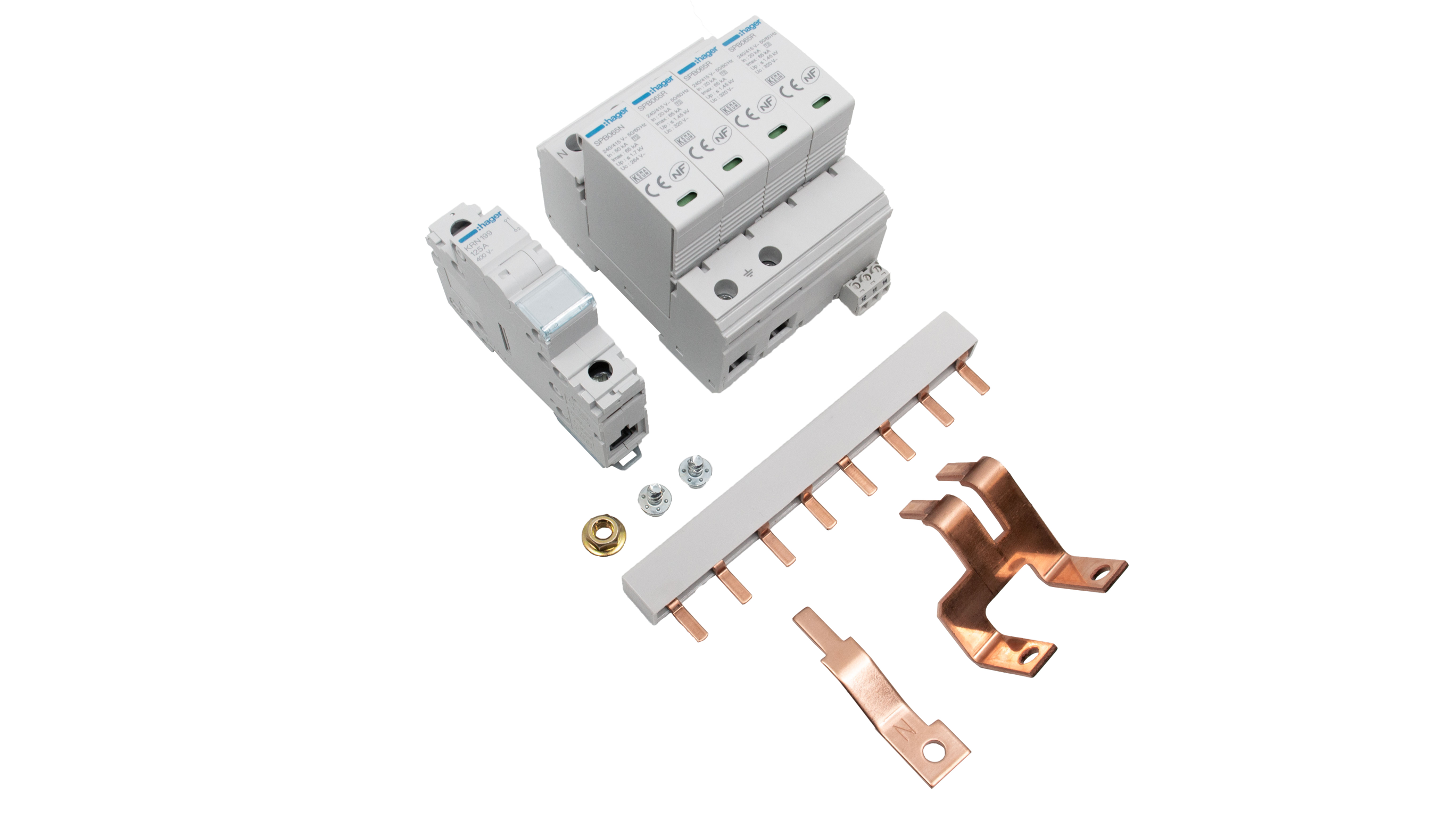 Connect Electrical Wholesale Ltd | Hager 125A Surge Protection Kit Type 2